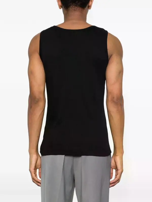 Études Studio Embroidered Rib Tank Top - Black