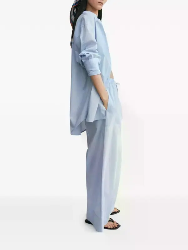 TOTEME Drawstring Palazzo Pants - Blue