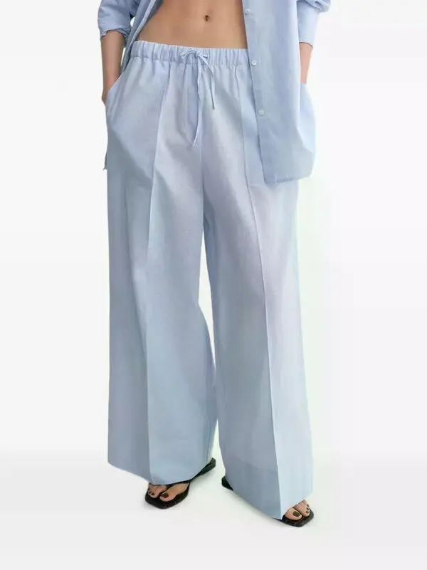 TOTEME Drawstring Palazzo Pants - Blue