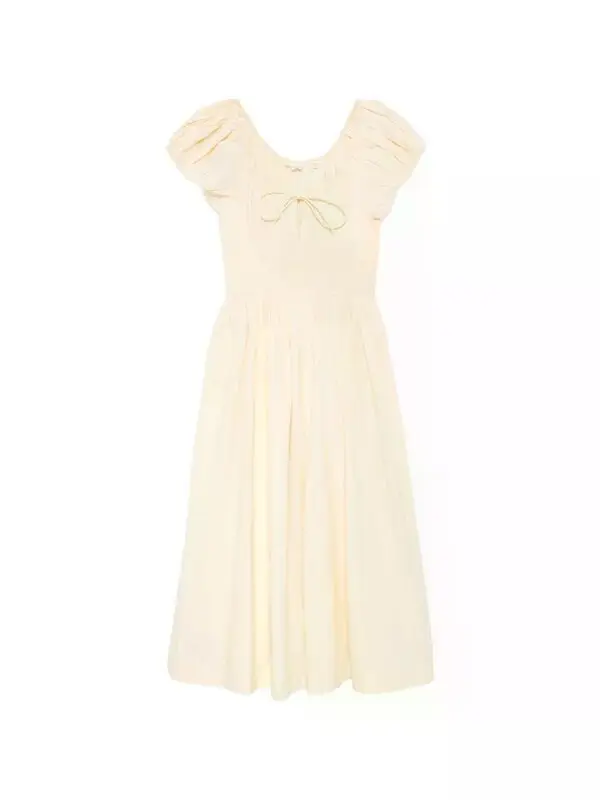 DÔEN Quinn Puff-sleeves Midi Dress - Yellow