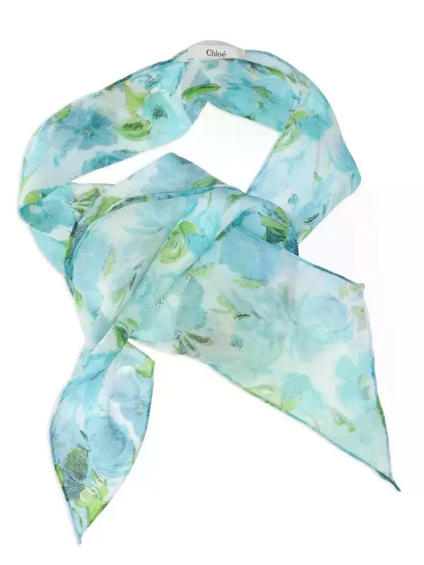 Chloé Floral Scarf - White
