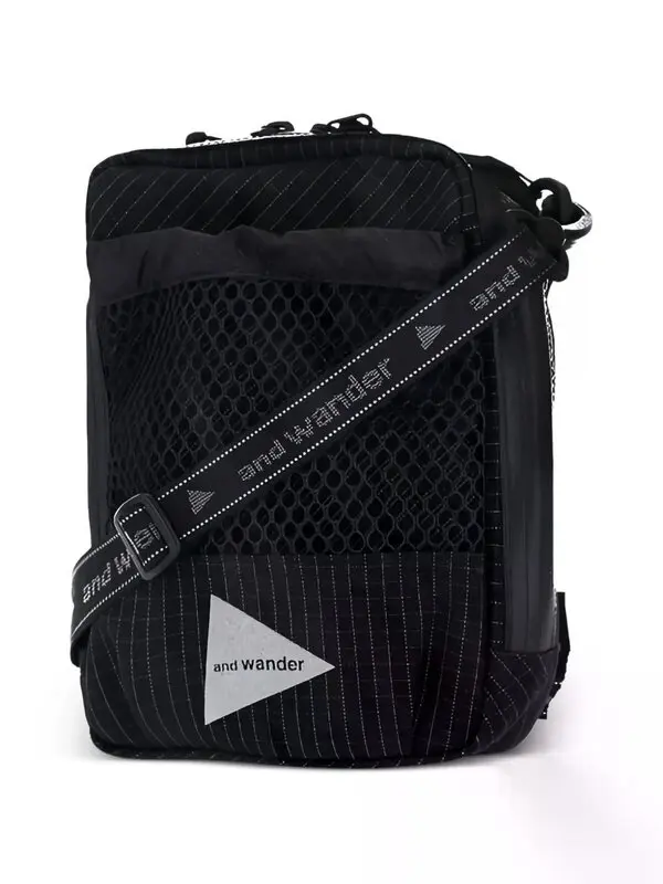 AND WANDER Reflective Messenger Bag - Black