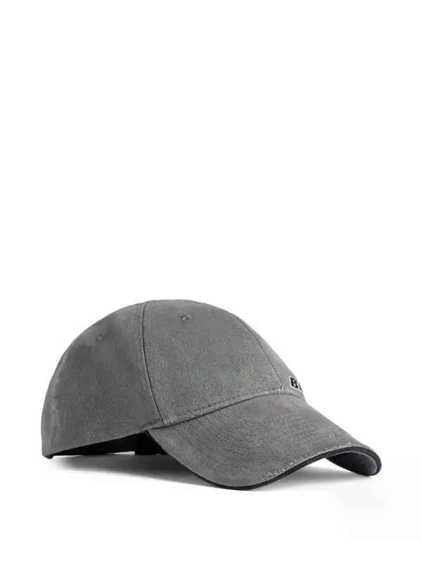 Balenciaga Logo Embroidered Cap - Grey