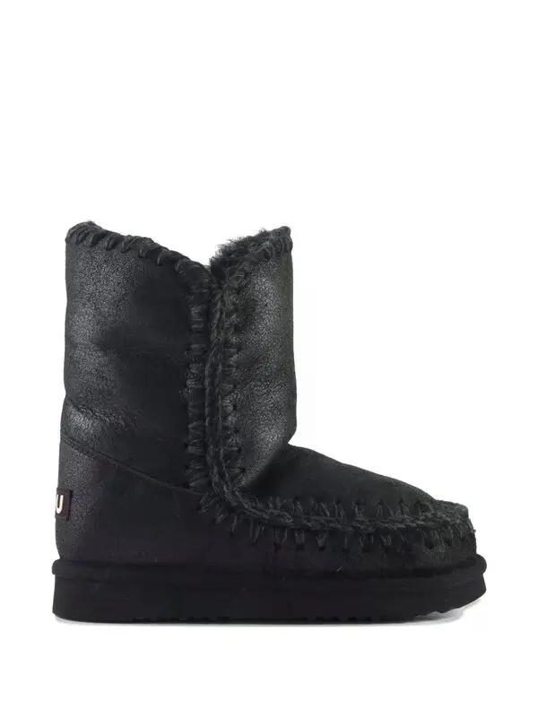 Mou Whipstitch Trim Boots - Black