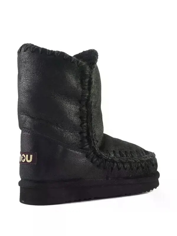 Mou Whipstitch Trim Boots - Black