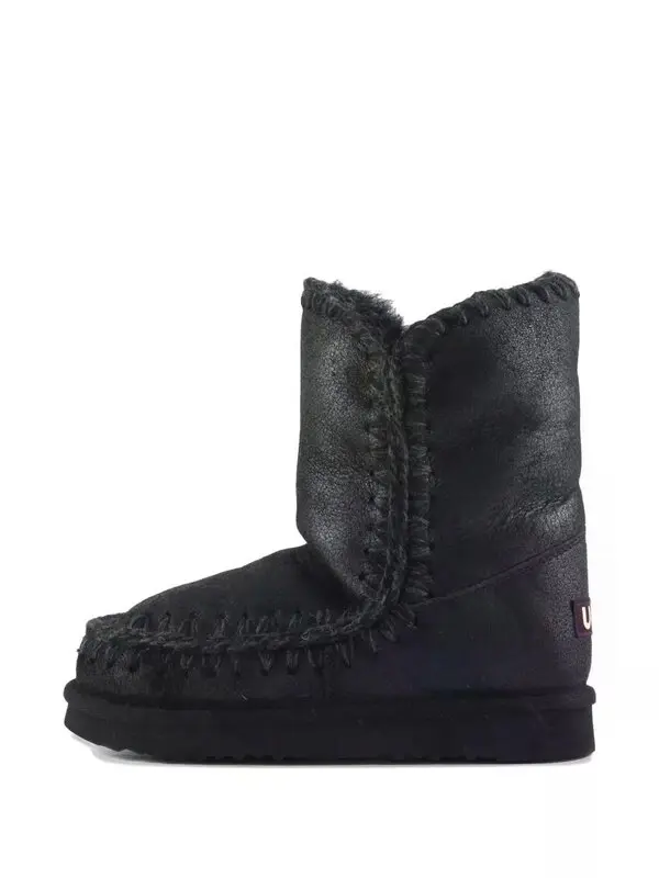 Mou Whipstitch Trim Boots - Black