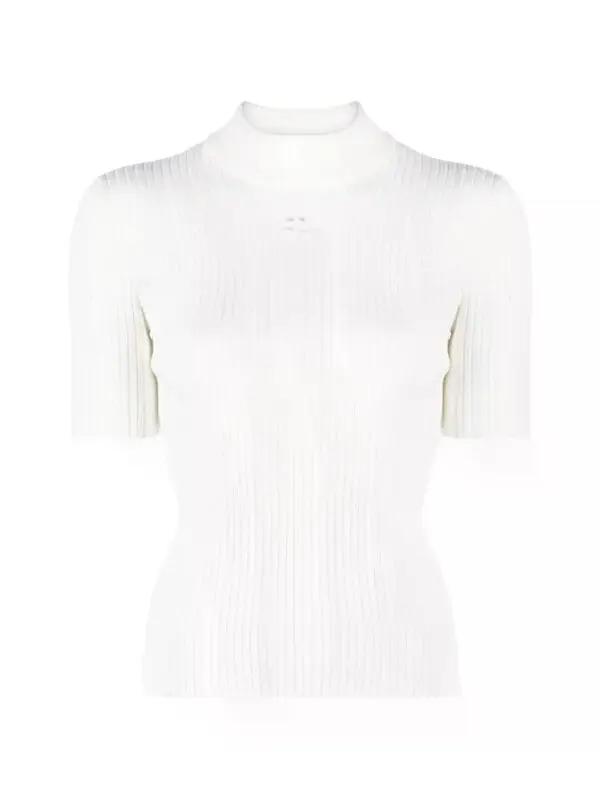 COURREGES Ribbed-knit Jumper - White