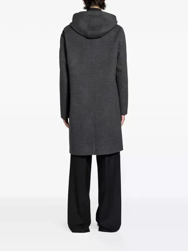 LARDINI Hooded Wool Coat - Grey