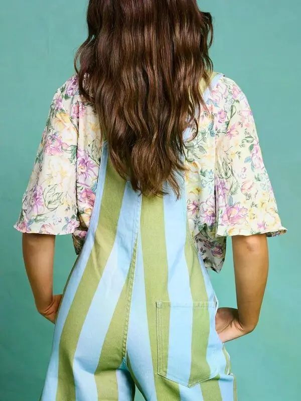 FAVORITE PEOPLE Ravioli Striped-print Playsuit