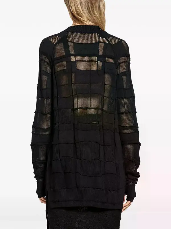 HALOS Checked Knit Cardigan - Black