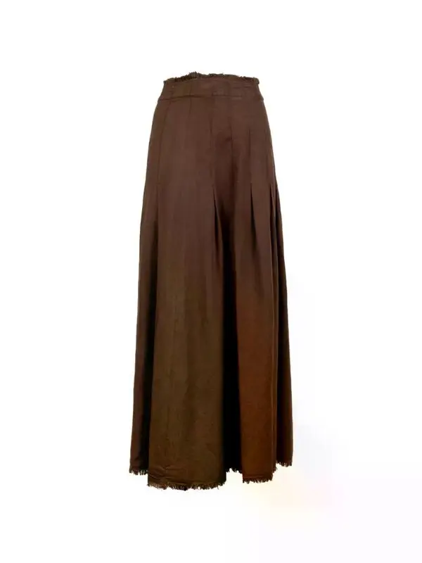 VIA MASINI 80 Frayed Skirt - Brown