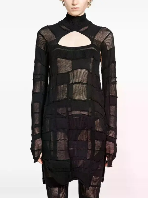 HALOS Cutout Turtleneck Sweater - Black