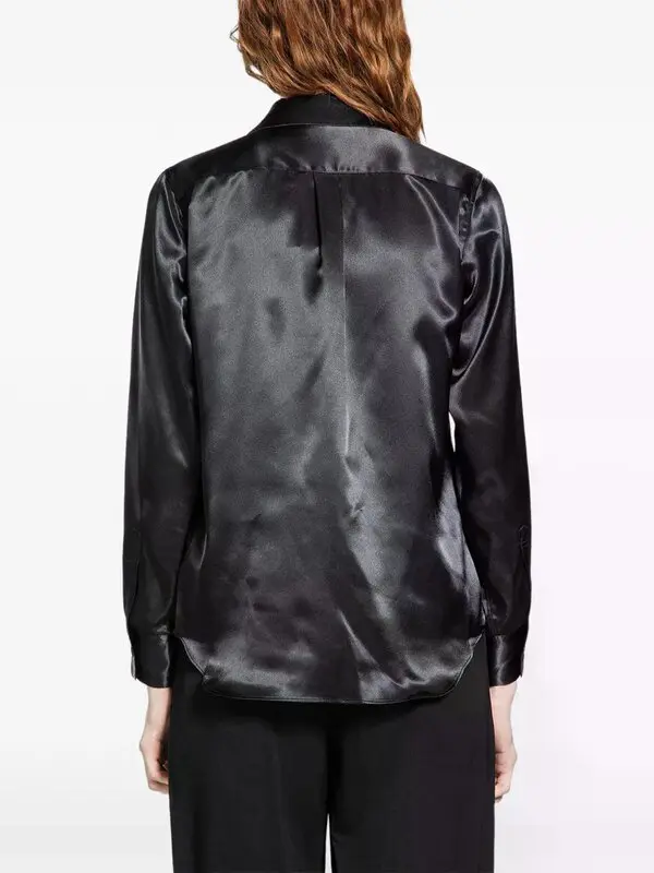 CDG Satin Shirt With Bow Detail