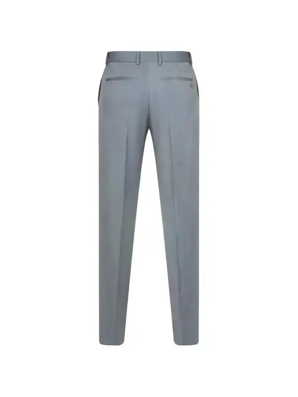 Fendi Ff-embroidered Straight-leg Trousers - Grey