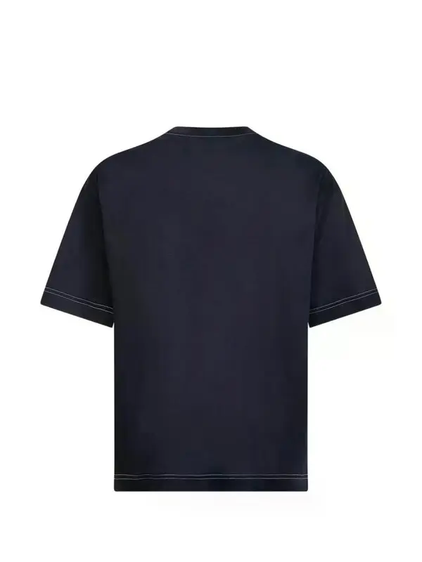 Giorgio Armani Logo-embroidered T-shirt - Blue