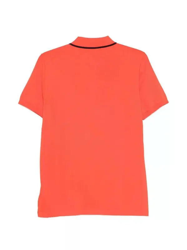 Aspesi Contrast-collar Knit Polo Shirt - Orange