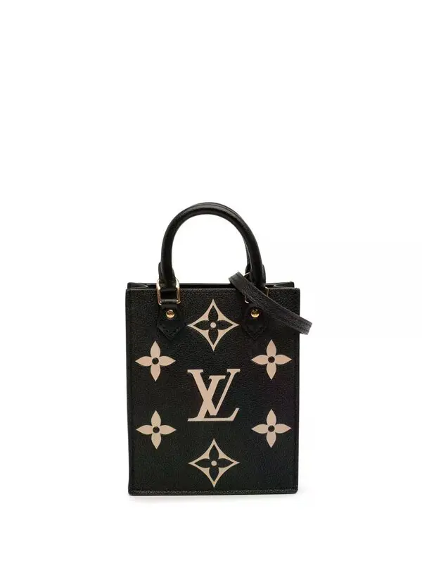 LOUIS VUITTON Bicolor Monogram Empreinte Petit Sac Plat - Black