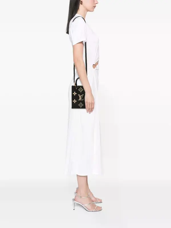 LOUIS VUITTON Bicolor Monogram Empreinte Petit Sac Plat - Black