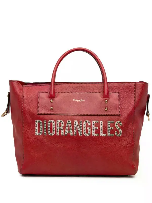 Dior 2017 Studded Goatskin Diorangeles Convertible Tote Satchel
