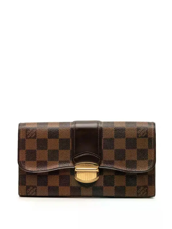 LOUIS VUITTON 2011 Damier Ebene Sistina Portefeuille Wallet Long Wallets - Brown