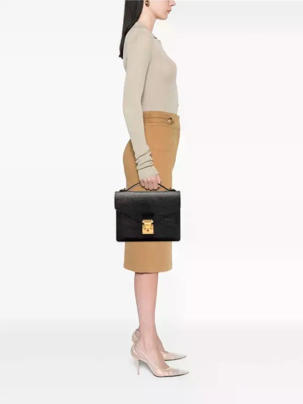 LOUIS VUITTON 2002 Epi Monceau 28 Satchel - Black