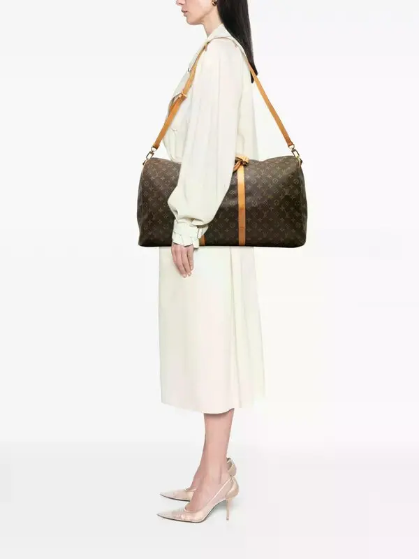 LOUIS VUITTON 1996 Monogram Keepall Bandouliere 60 Travel Bag - Brown
