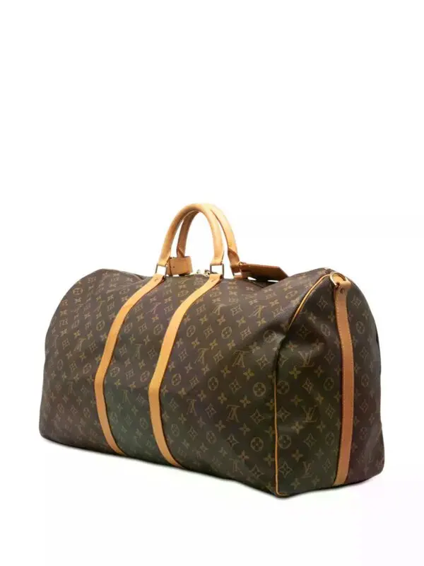 LOUIS VUITTON 1996 Monogram Keepall Bandouliere 60 Travel Bag - Brown