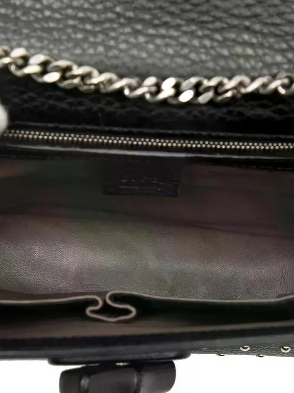 Gucci 2000-2015 Medium Studded Leather Miss Bamboo Crossbody Bag - Black