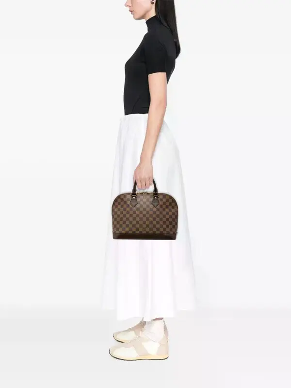 LOUIS VUITTON 2004 Damier Ebene Alma Pm Handbag - Brown