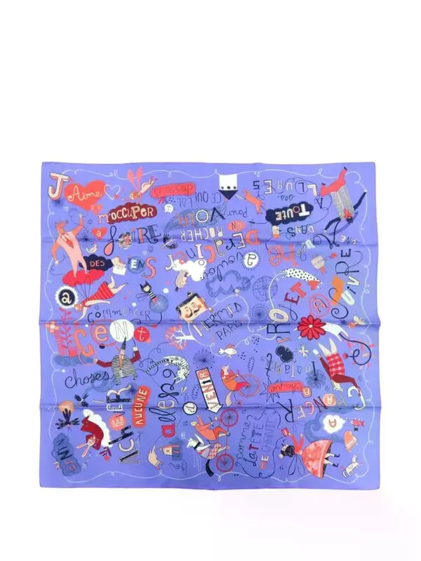Hermès 2000-2026 Les Confessions Silk Scarf 90 Scarves - Purple