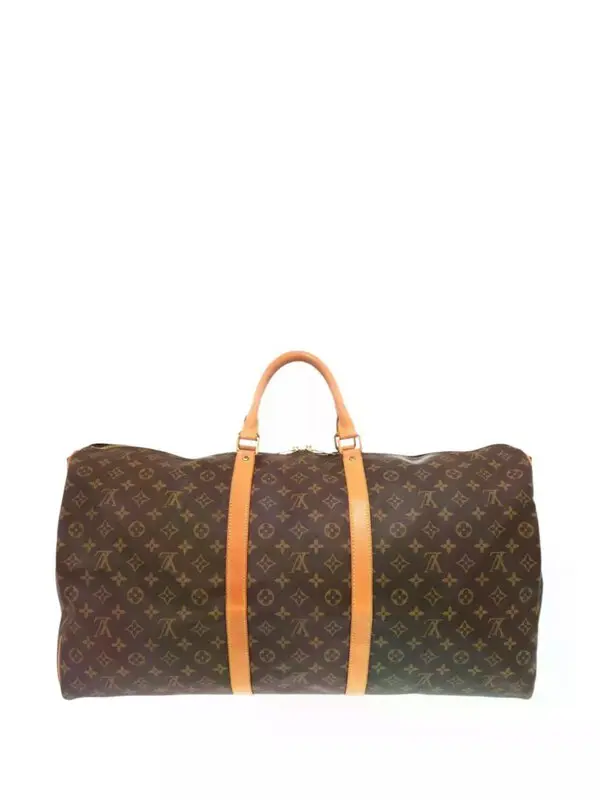 LOUIS VUITTON 1995 Monogram Keepall Bandouliere 60 Travel Bag - Brown