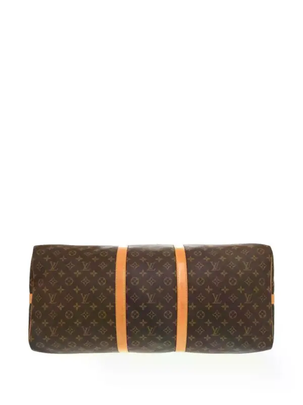 LOUIS VUITTON 1995 Monogram Keepall Bandouliere 60 Travel Bag - Brown