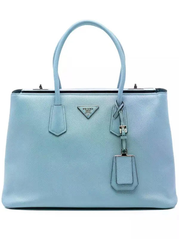 Prada Saffiano Cuir Turnlock Twin Satchel