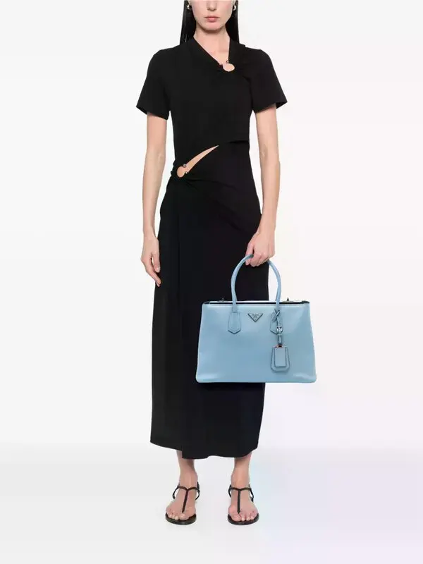 Prada Saffiano Cuir Turnlock Twin Satchel