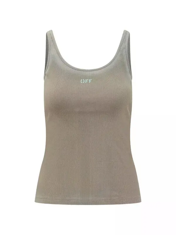 Off-White Ribbed Tank Top