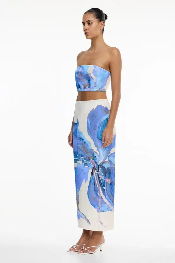 Significant Other Printed Midi Skirt - Spliced Bloom