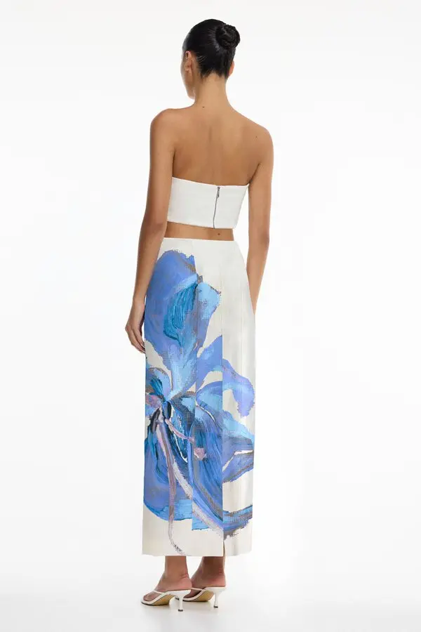 Significant Other Printed Midi Skirt - Spliced Bloom