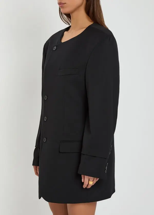 BETTTER Oversized Wool-blend Mini Blazer Dress
