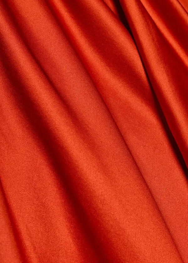 REFORMATION Daniela Halterneck Silk Dress - Red
