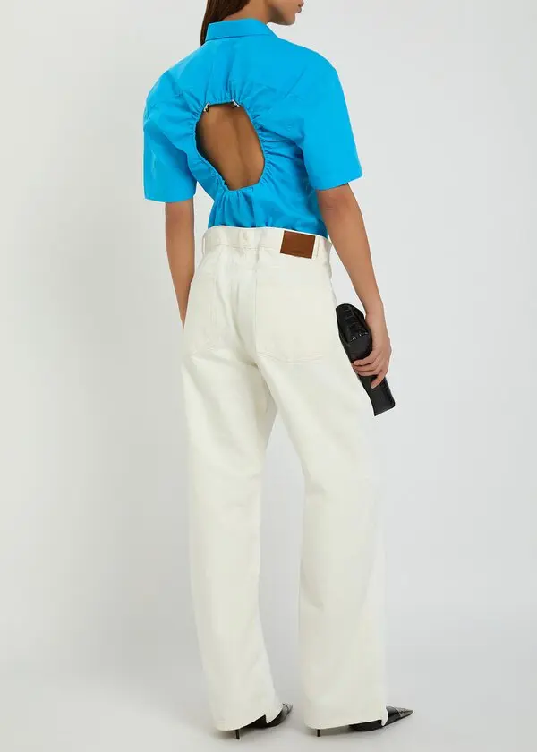 BETTTER Cut-out Cotton-blend Shirt