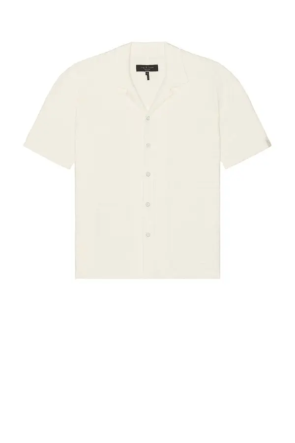 Rag & Bone Zuma Ottoman Camp Shirt In Ivory - Chalk