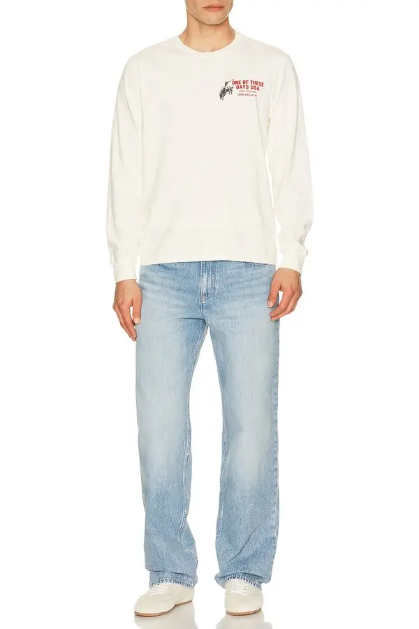 ONE OF THESE DAYS Break On Through Long Sleeve T-shirt In White - Bone