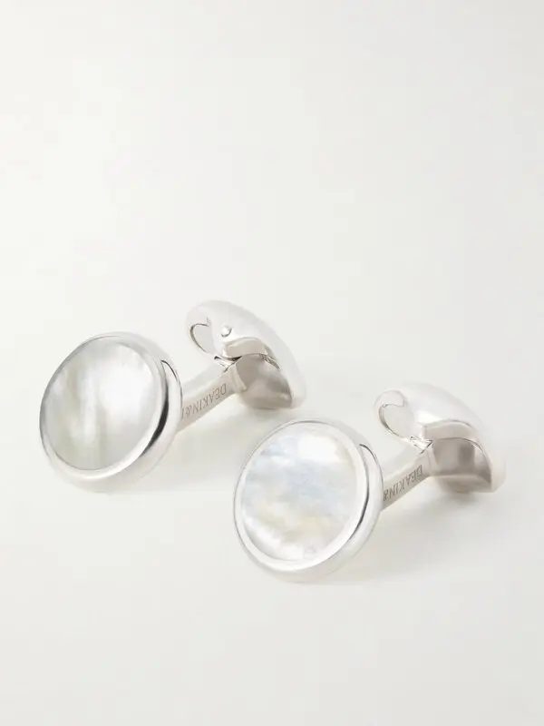 DEAKIN & FRANCIS Mother-of-pearl And Sterling Cufflinks And Dress Studs Set - Silver