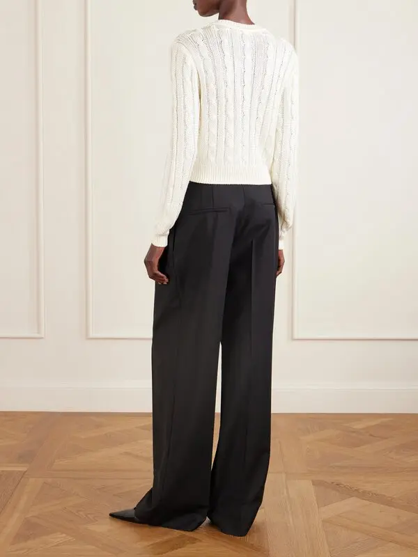 Ralph Lauren Cable-knit Silk Cardigan - Neutrals