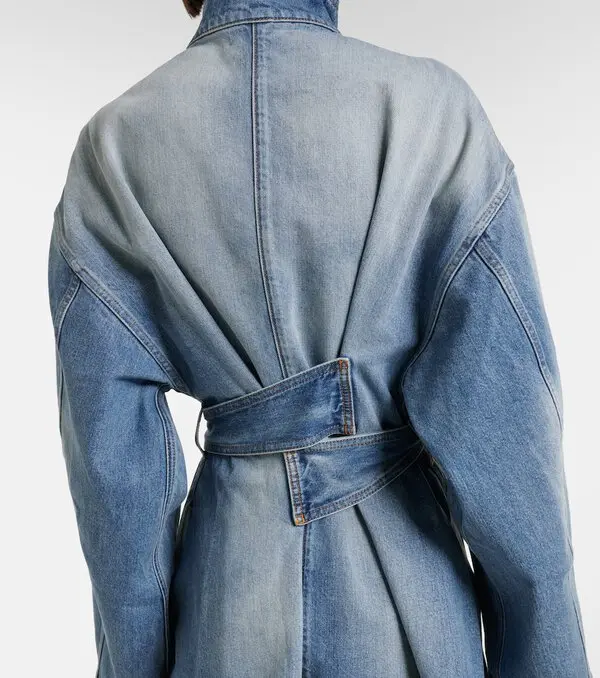 Alaïa Belted Cotton Denim Romper