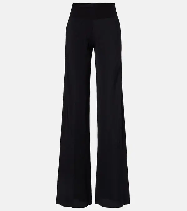 Rick Owens Bias Wide-leg Trousers In Cupro - Black