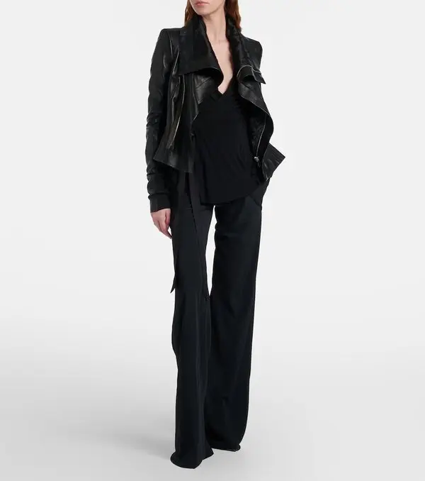 Rick Owens Bias Wide-leg Trousers In Cupro