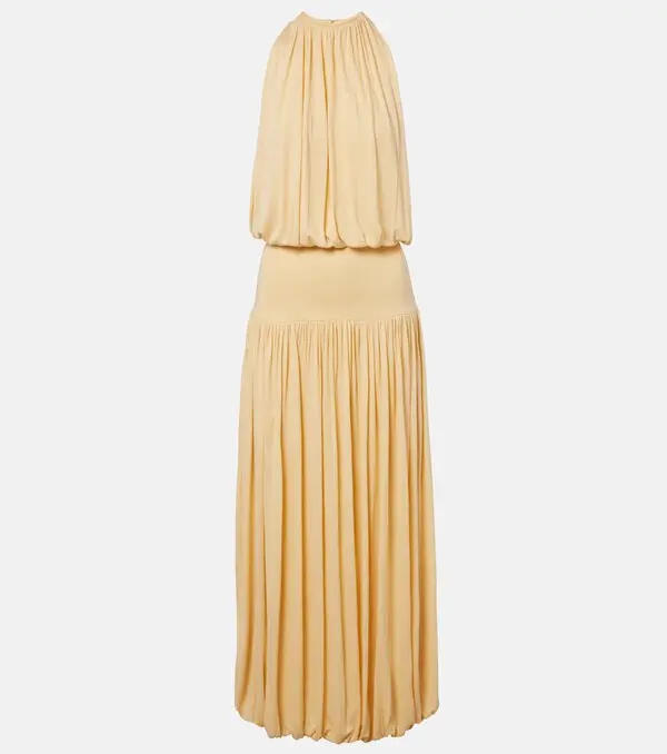 TOTEME Gathered Maxi Dress - Yellow