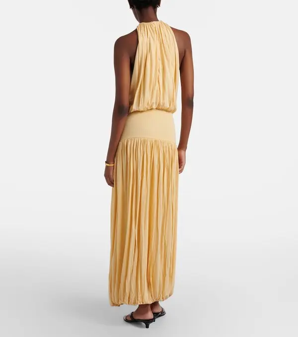 TOTEME Gathered Maxi Dress - Yellow