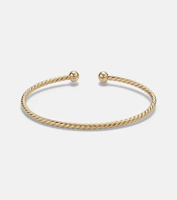 David Yurman Cablespira® Flex Micro 18kt Cuff Bracelet With Emeralds